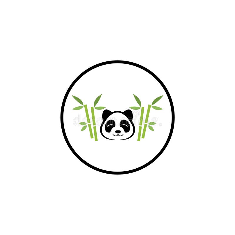Cute Panda Face Icon in Flat Style Stock Vector - Illustration of style ...