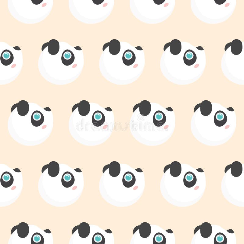 Cute panda face pattern. stock vector. Illustration of nature - 83214972