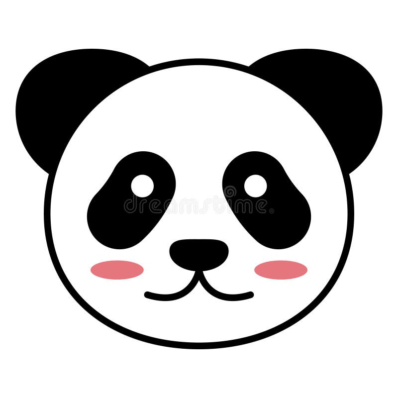 Cute Panda Face Vector Icon Stock Vector - Illustration of drawing ...