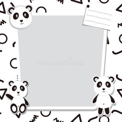 Cute Panda Frame Vector stock vector. Illustration of white - 106698875