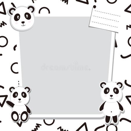 Cute Panda Frame Vector stock vector. Illustration of white - 106698875