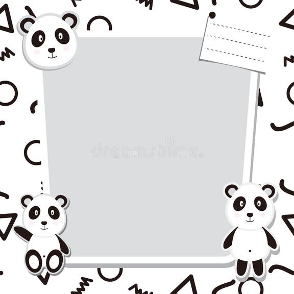 Cute Panda Frame Vector stock vector. Illustration of white - 106698875