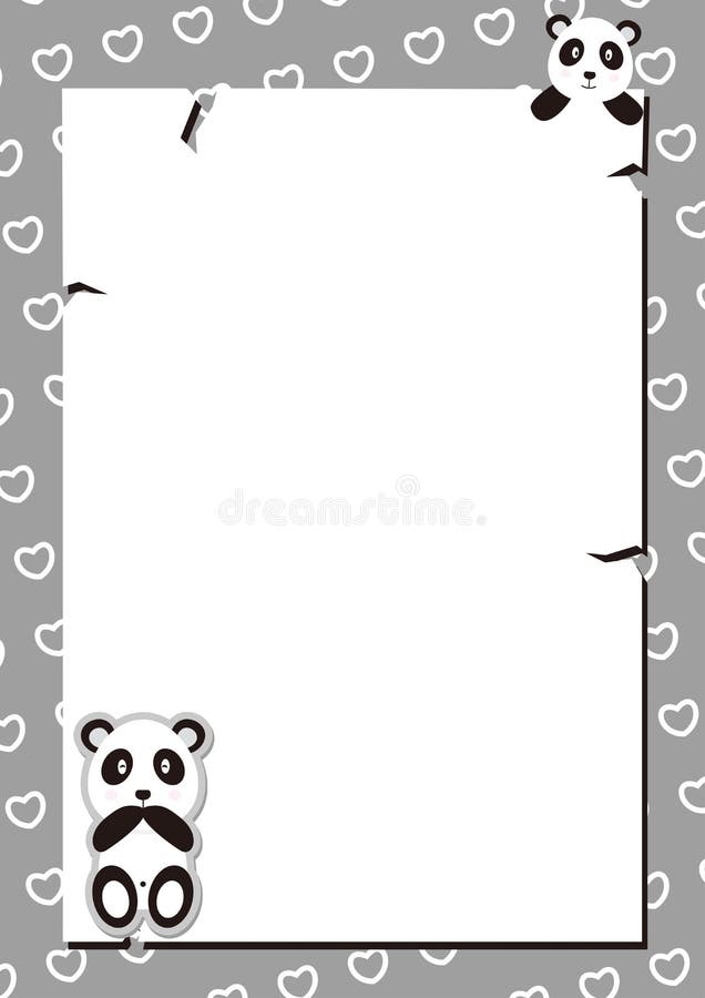 Cute Panda Frame Vector stock vector. Illustration of white - 106698875