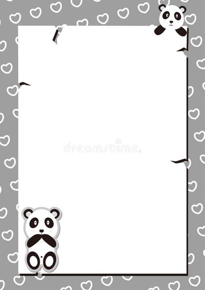 Cute Panda Frame Vector stock vector. Illustration of animal - 106698902
