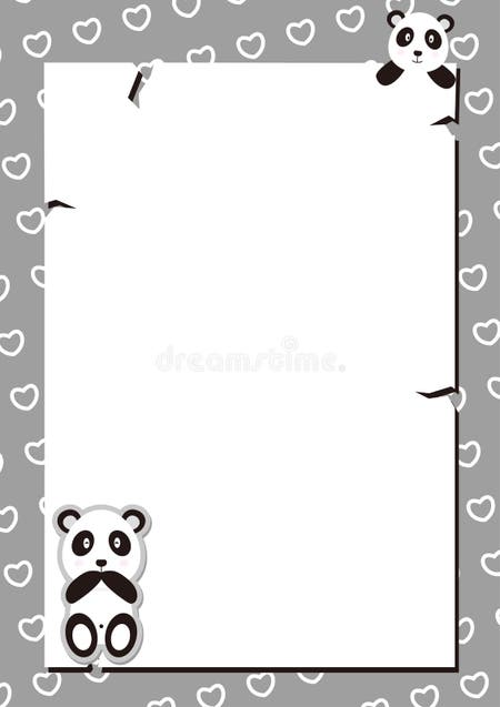 Cute Panda Frame Vector stock vector. Illustration of animal - 106698902