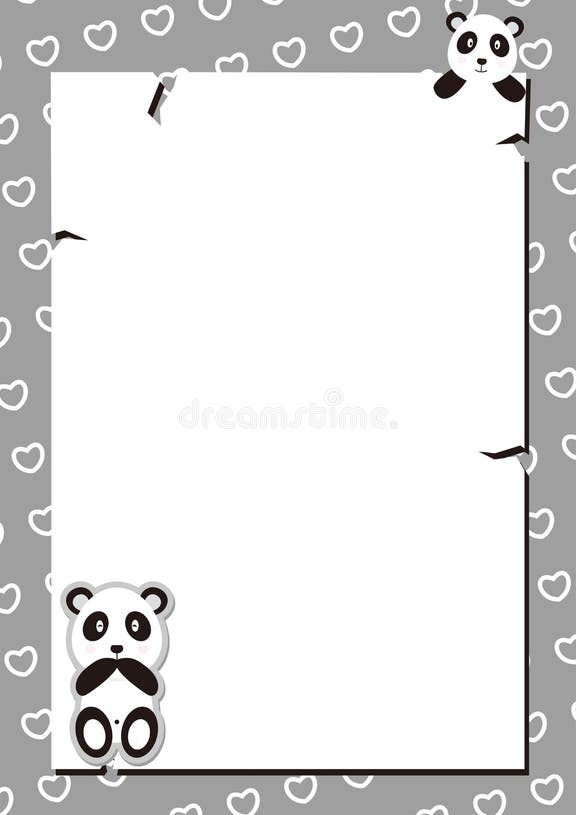 Cute Panda Frame Vector stock vector. Illustration of animal - 106698902