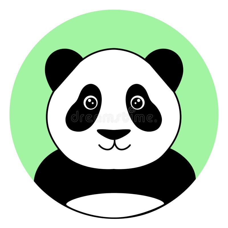 Cute Panda in the Green Circle Illustration Stock Vector - Illustration ...
