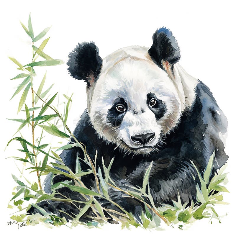 Cute Panda with Heart Cartoon Illustration on White Background Stock ...