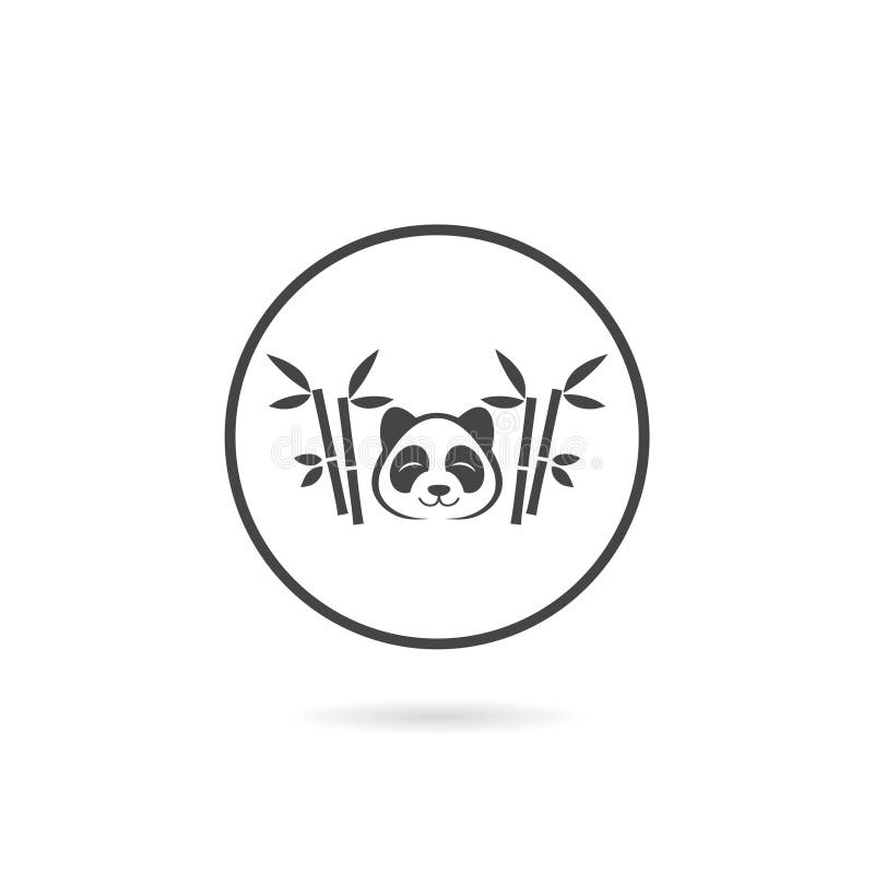 Cute Panda Icon with Shadow Stock Vector - Illustration of animal ...