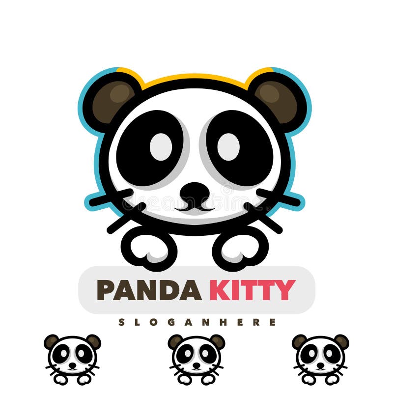 Cute panda kitty stock vector. Illustration of symbol - 266470814