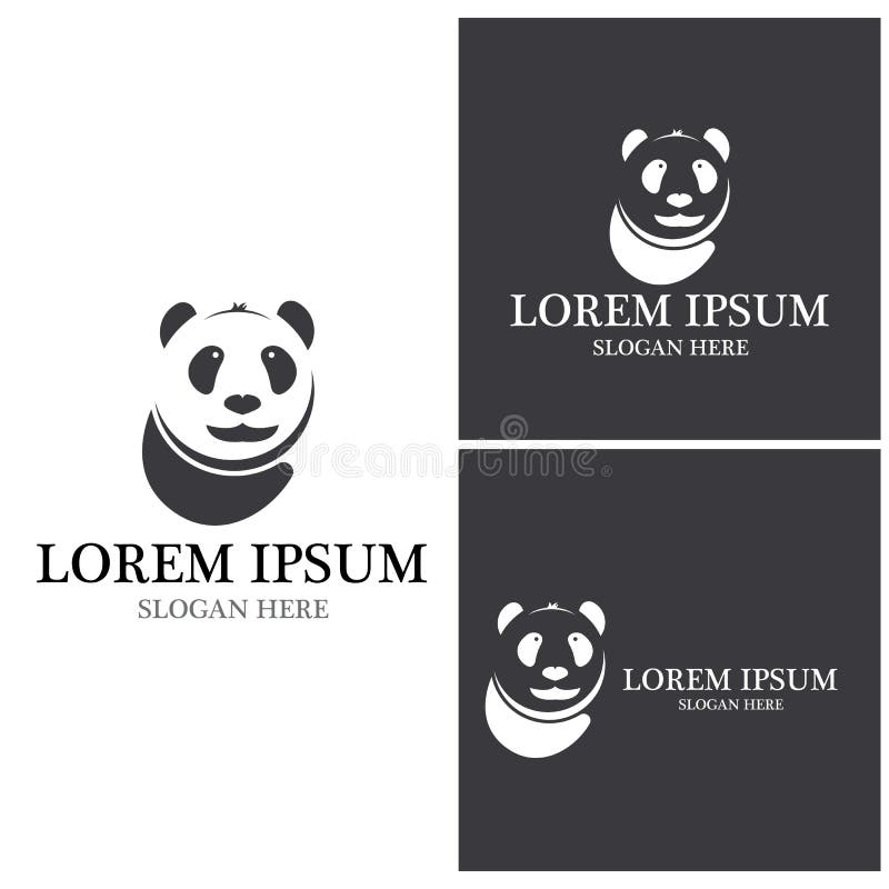 Cute Panda Logo Vector Template Illustration Stock Illustration ...