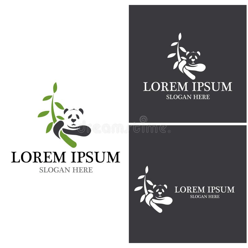 Cute Panda Logo Vector Template Illustration Stock Illustration ...