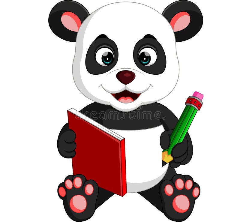Cute Panda reading a book stock vector. Illustration of bear - 86270977