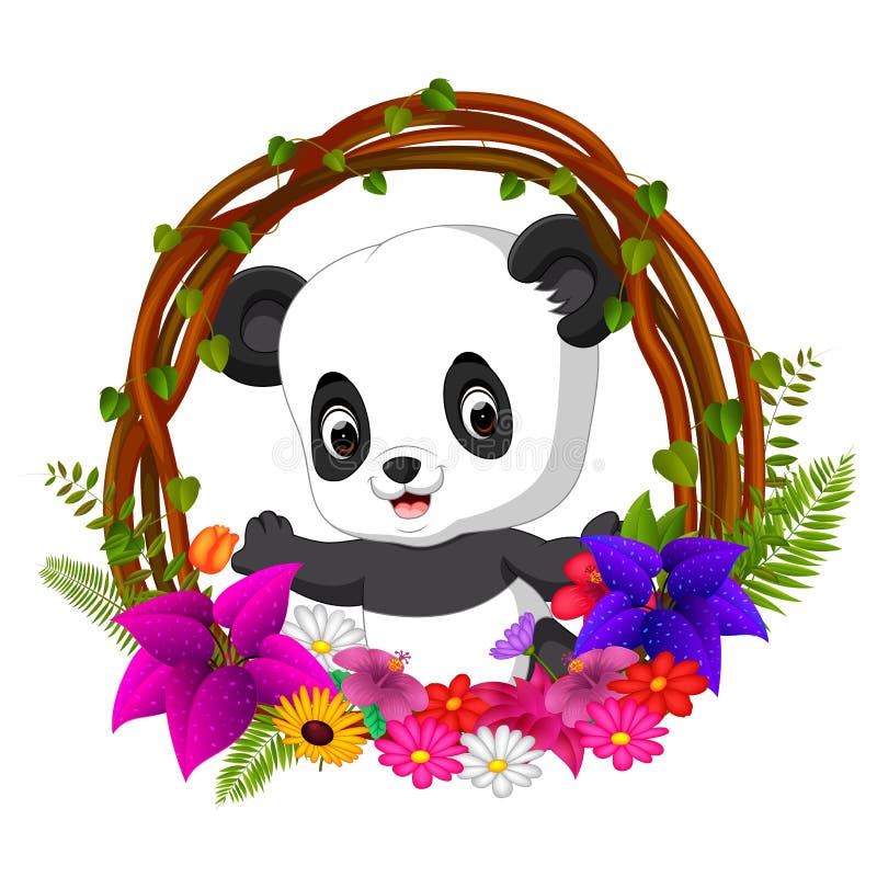 Cute Panda Frame Vector stock vector. Illustration of white - 106698875