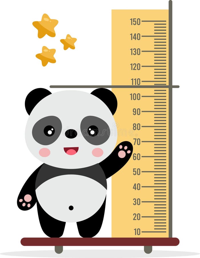 Cute Panda Ruler for Baby Growth Stock Vector - Illustration of ...