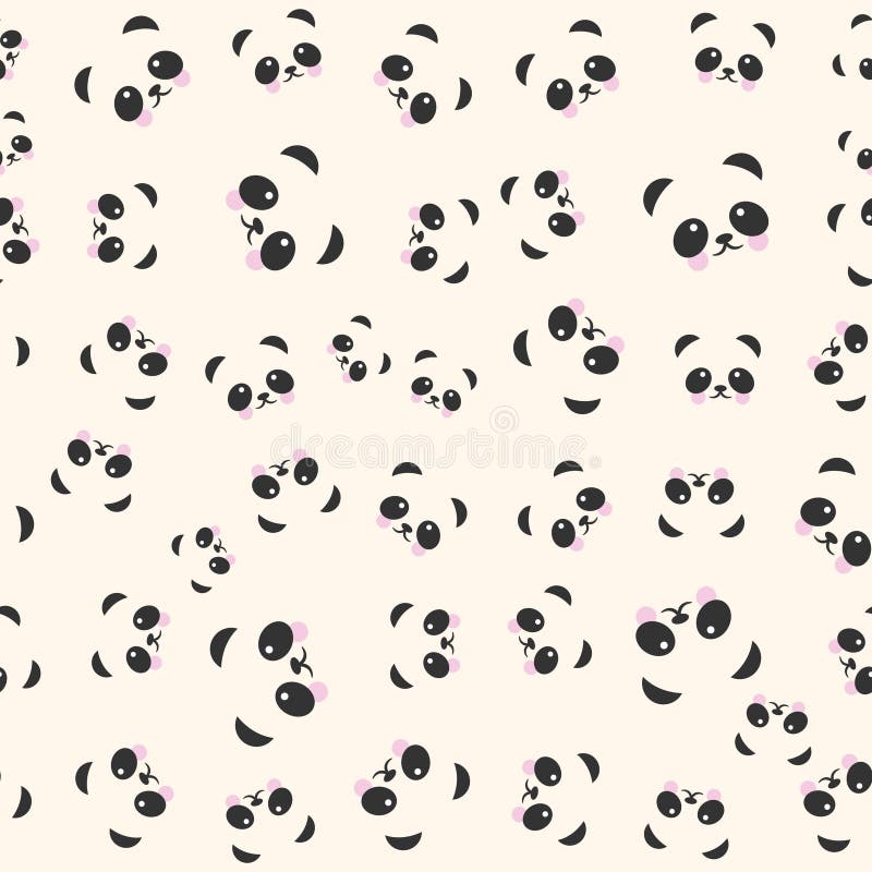 Cute Panda Seamless Pattern Background Stock Vector - Illustration of drawing, print: 238112432