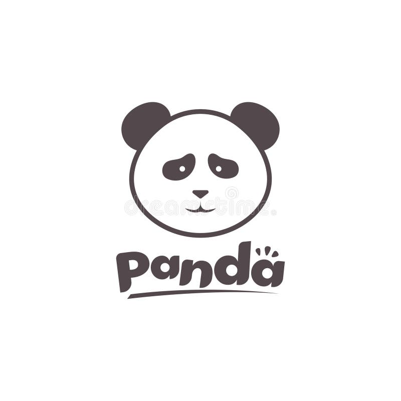Cute Panda Silhouette Logo Template Stock Vector - Illustration of ...