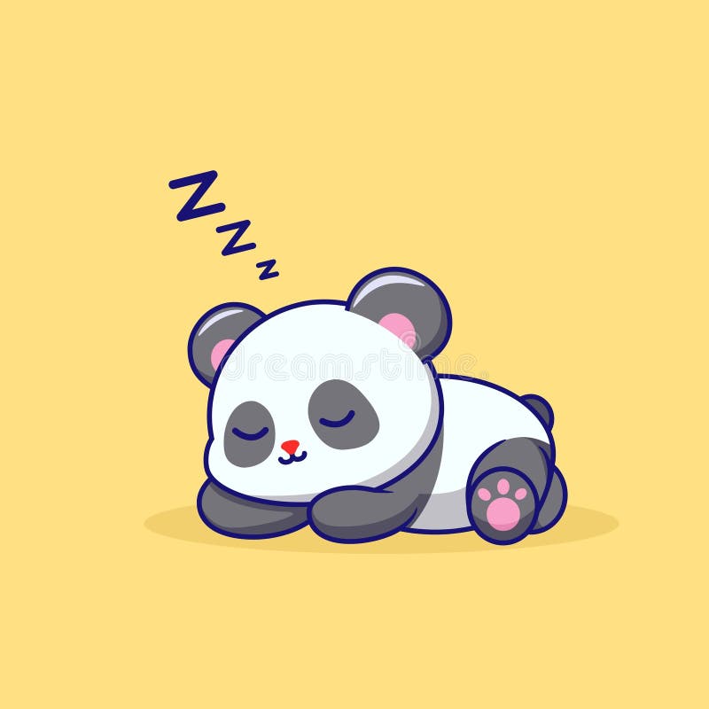 A Cute Panda is Sleeping Deeply Asleep Stock Vector - Illustration of ...