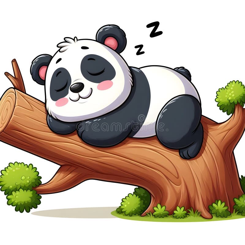 Cute panda sleeping stock illustration. Illustration of peace - 311589464