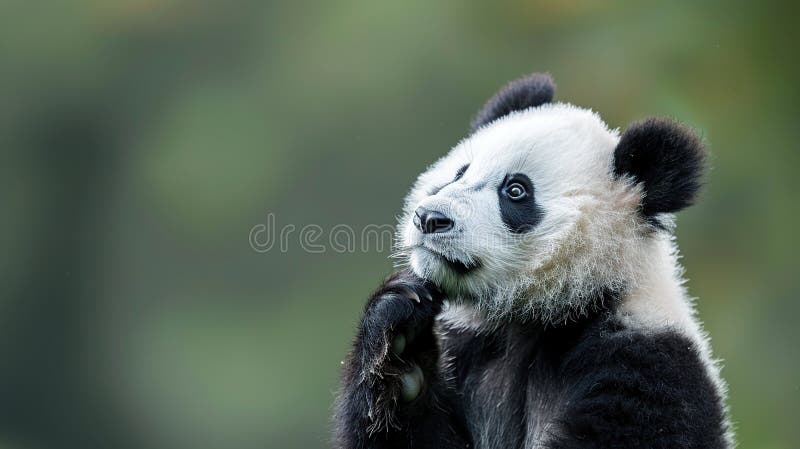 Cute Panda Thinking and Confused . Generative Ai Stock Illustration ...