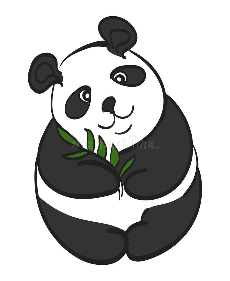 Cute panda vector drawing stock vector. Illustration of cartoon - 65908749