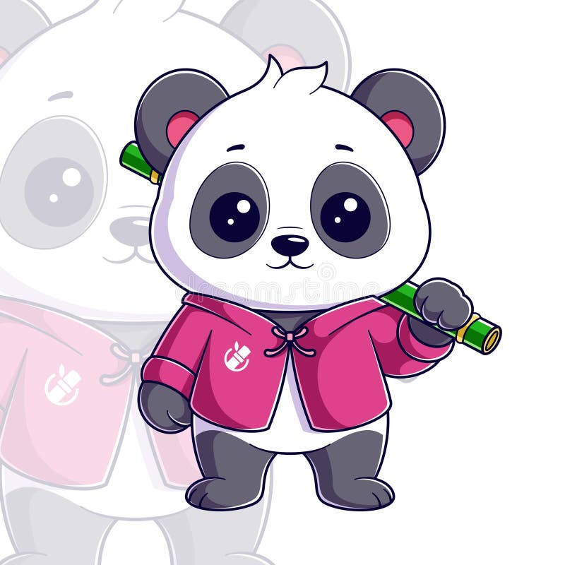 Cute Panda Wearing Martial Arts Suit Stock Vector - Illustration of ...
