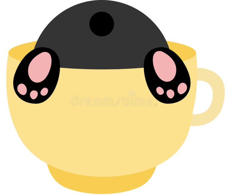 Cute Panda in a Yellow Teacup Stock Vector - Illustration of diagram ...