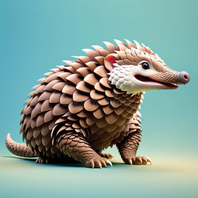 Cute Pangolin with Scales. stock illustration. Illustration of cute ...