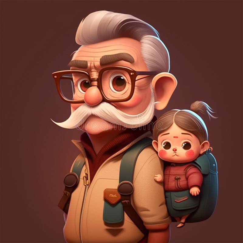 Cute Papa Cartoon Character Stock Photo - Image of background, cartoon ...