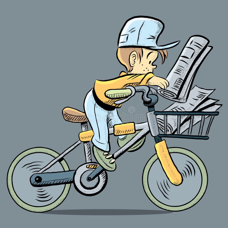 Paper boy stock illustration. Illustration of newspaper - 26591229