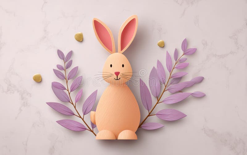 A Cute Paper Cut Bunny with Pink Nose and Ears Perfect for Easter ...