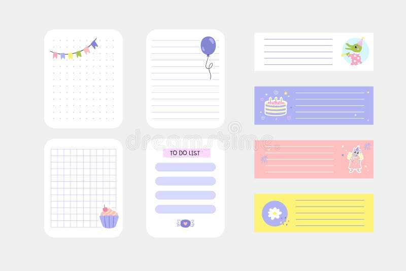 Bookmark Paper Sticker Collection in Flat Design Stock Vector ...