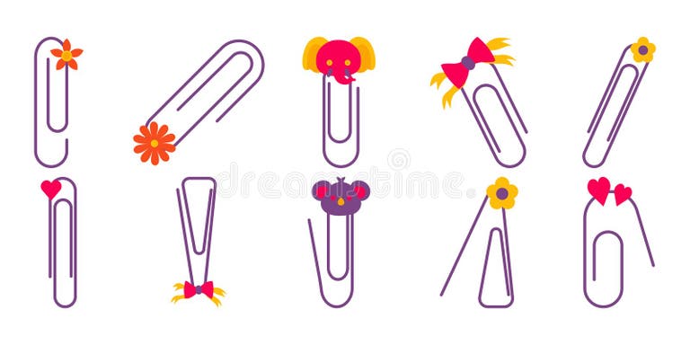 Cute Paperclip stock illustration. Illustration of cartoon - 379010730