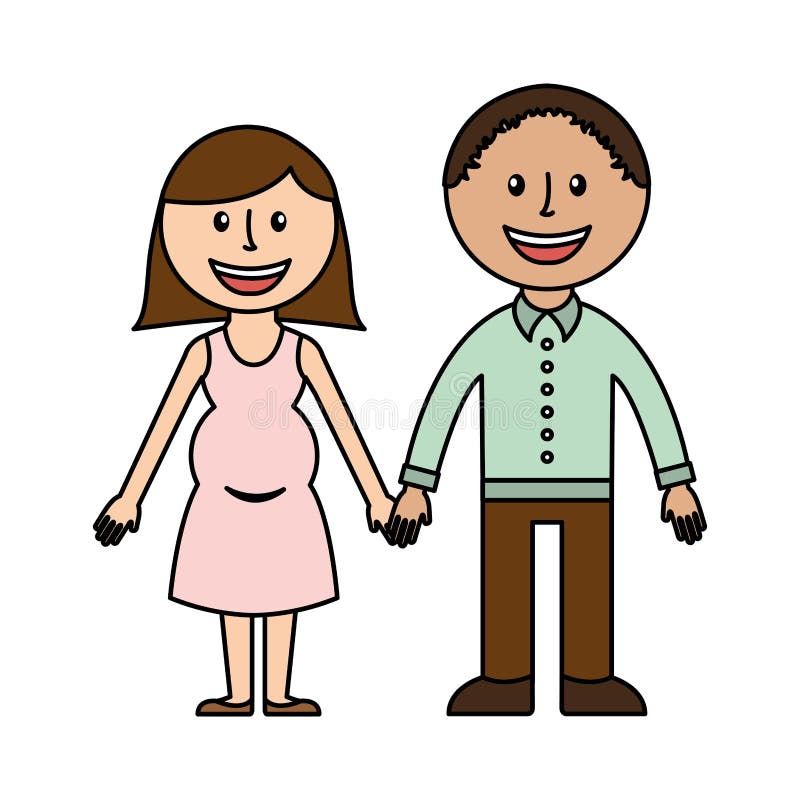 Cute parents couple icon stock vector. Illustration of lady - 90845842