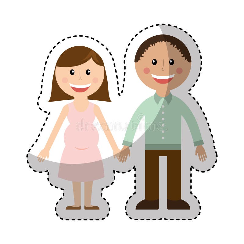 Cute parents couple icon stock vector. Illustration of beauty - 90845859