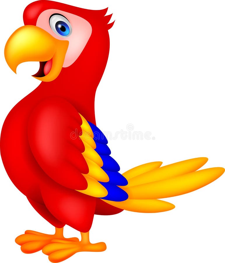 Cute parrot bird cartoon stock vector. Illustration of macaw - 33231621