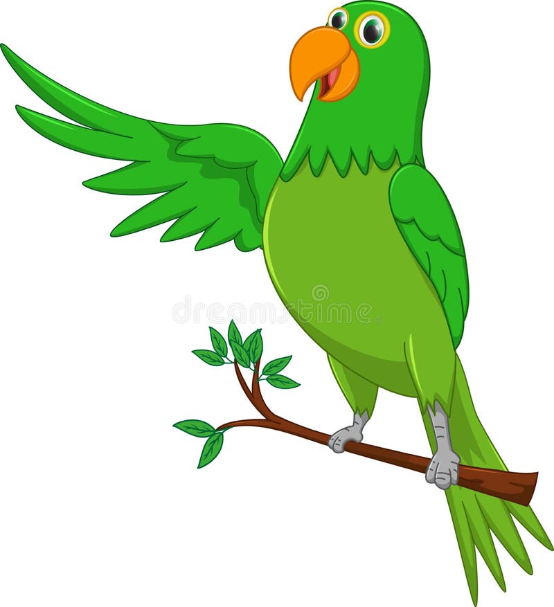 Cute parrot cartoon waving stock vector. Illustration of hooves - 60408875