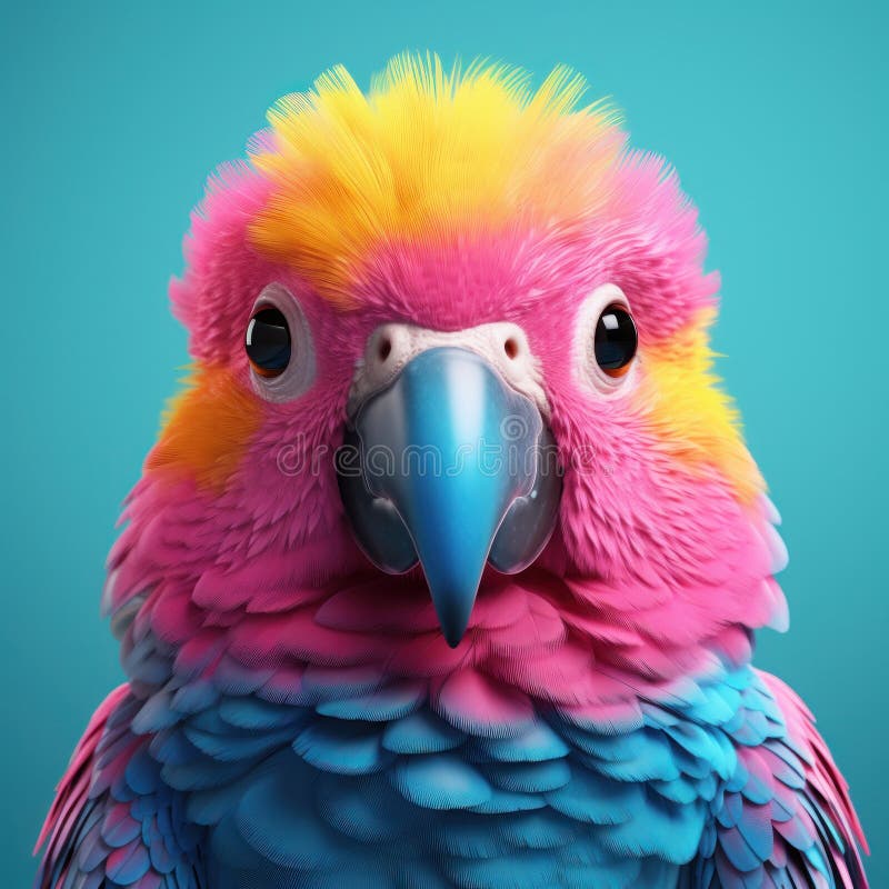 A Cute Parrot in Pink and Blue, Stock Photo - Image of nature, animal ...