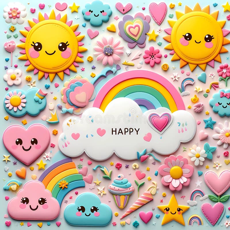 Cute Party Decoration Background Wallpaper with Cake on it. Stock Photo ...