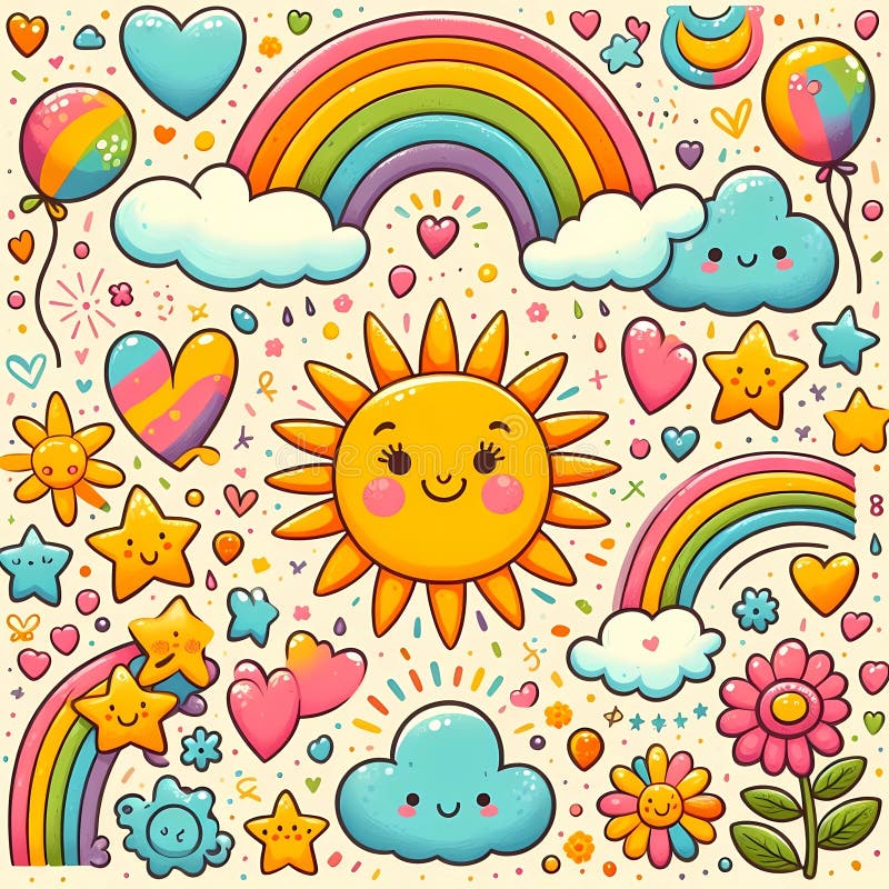 Cute Party Decoration Background Wallpaper with Cake on it. Stock Image ...