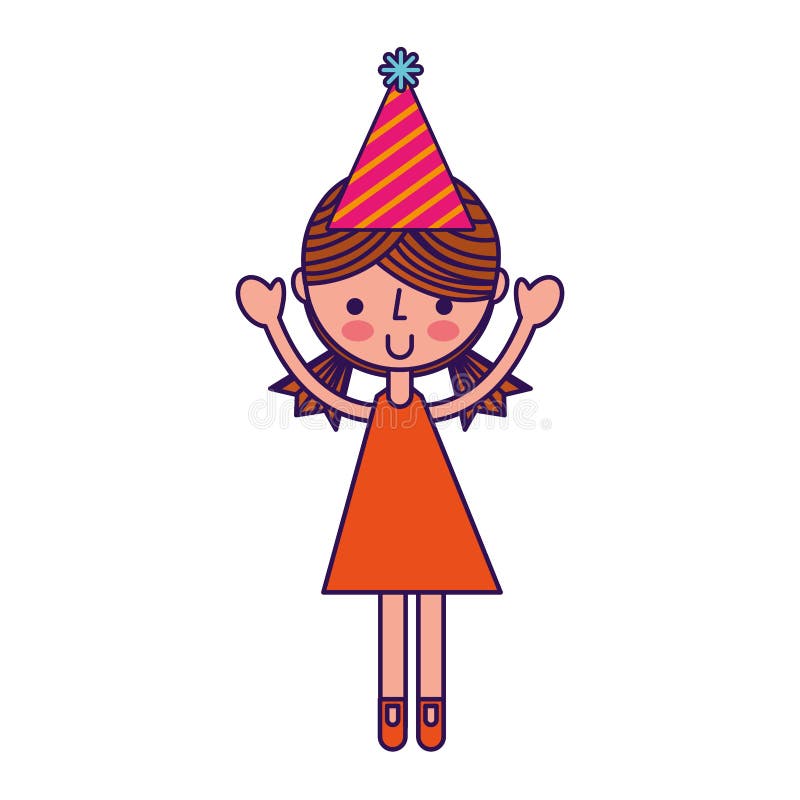 Cute party girl cartoon stock vector. Illustration of lifestyle - 93594960