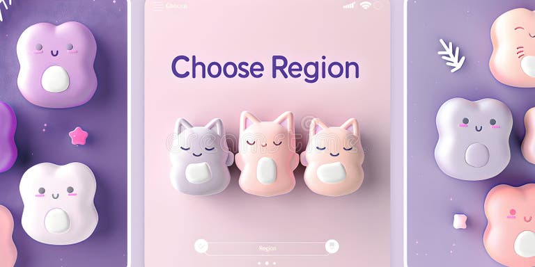 Cute Pastel Buttons with Animal Shapes for a User Interface Selection ...