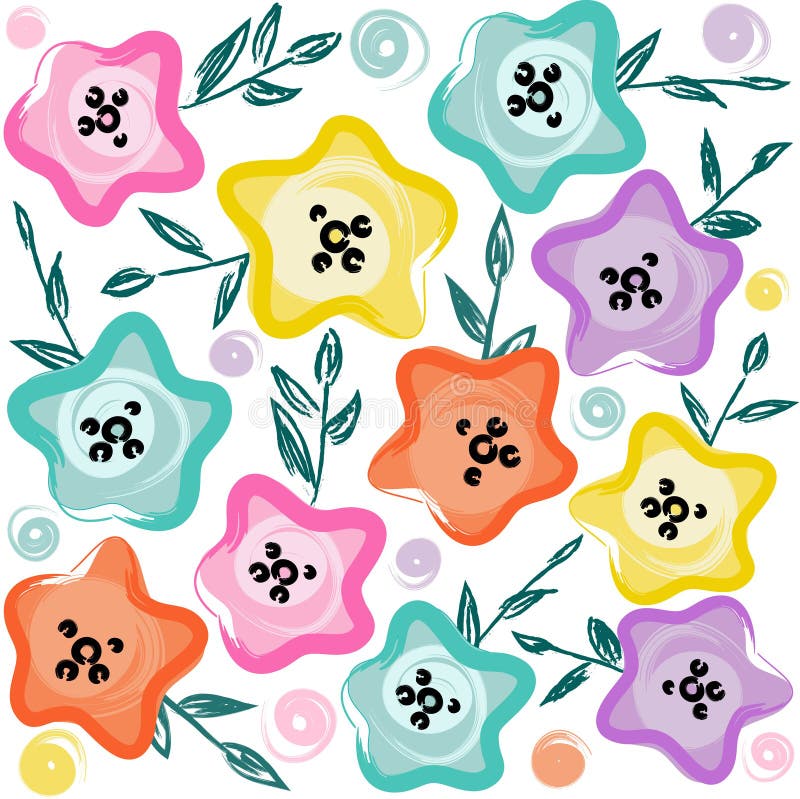Cute Pastel Floral Pattern. Stock Vector - Illustration of element ...