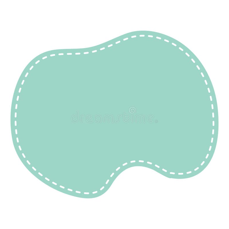 Cute Pastel Patch with Dotted Line. Art Form Template Stock Vector ...