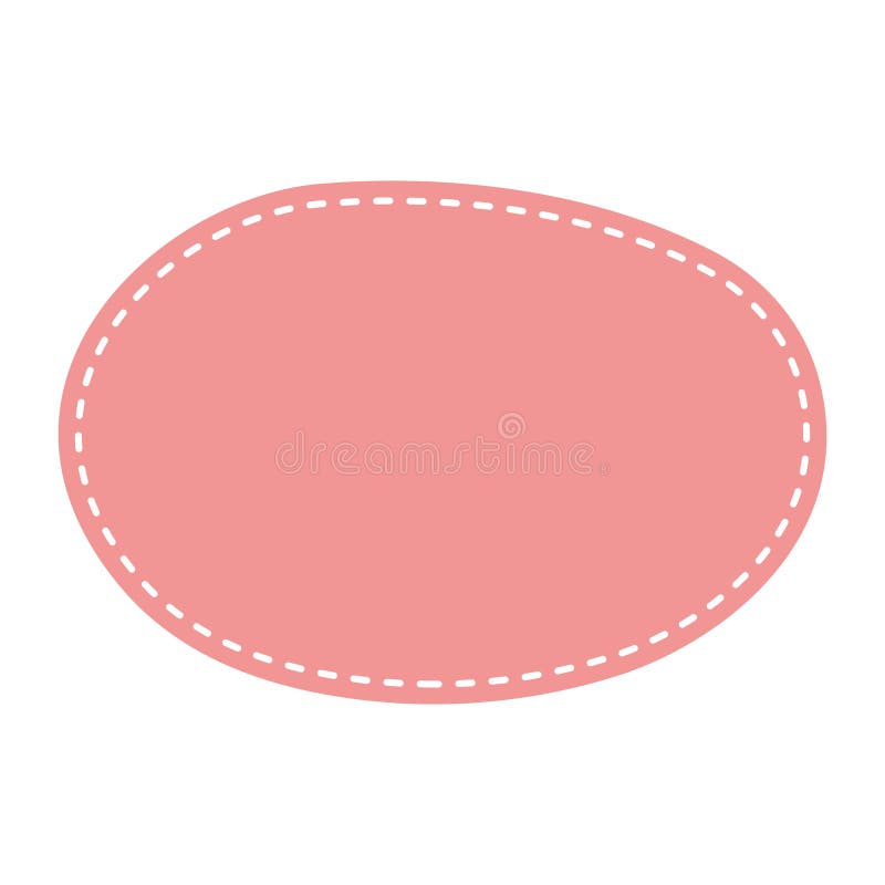 Cute Pastel Patch with Dotted Line. Art Form Template Stock Vector ...