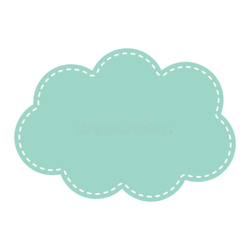 Cute Pastel Patch in the Form of Cloud with Dotted Line. Art Form ...