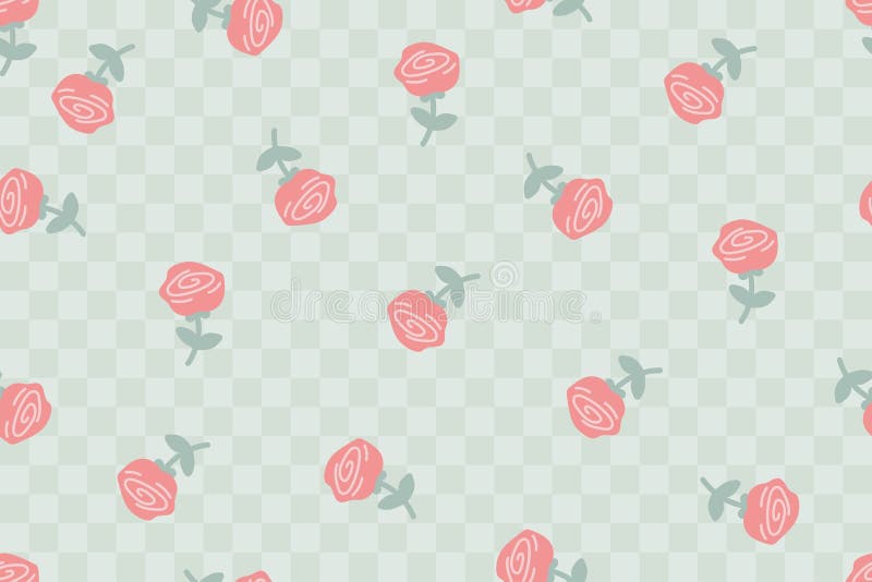 Cute Pastel Pink Flower Rose Vintage Doodle Pattern Stock Vector ...