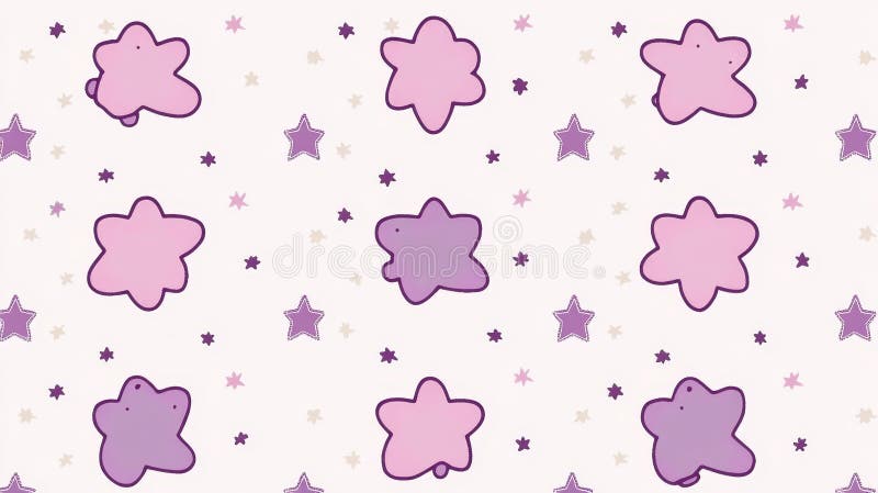 Cute Pastel Purple Starry Seamless Pattern, Celestial Background ...