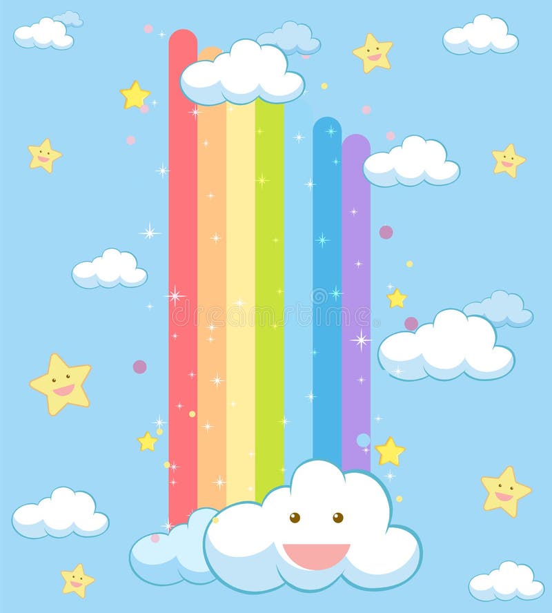 Cute Pastel Rainbow Background Stock Vector - Illustration of empty ...