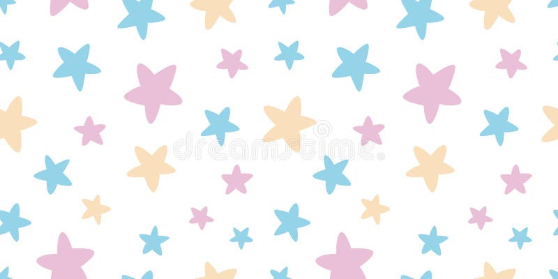 Cute Pastel Stars, Seamless Vector Pattern, Repeating Background Stock ...